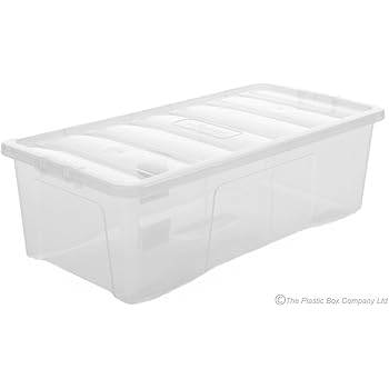 EXTRA LARGE CLEAR PLASTIC STORAGE BOX WITH LID 133 LITRE: Amazon.co.uk ...