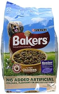 Bakers Complete Dog Food Senior Tender Meaty Chunks Tasty Chicken and ...