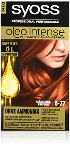 Syoss Oleo Intense Haarfarbe, 5-77 Glänzendes Kupferrot, 3er Pack (3 x ...