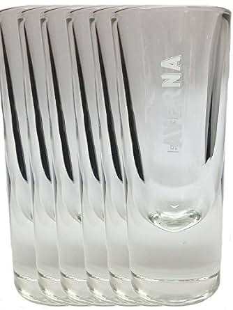 Averna Amaro Glas mit Eichstrich 2 und 4 cl 6 Stück Logo vertikal ...