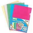 A4 Plastic Open Top & Side Bright Colour Report File Project Cover ...