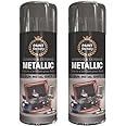 HLU 2 x 400ml Metallic Gun Metal Grey Spray Paint Interior & Exterior ...