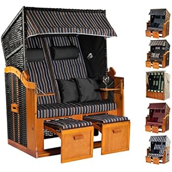 Amazon.de: Melko® Sonnenbett / Strandkorb / Lounge aus Polyrattan, Grau ...