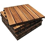 4 x en pièces à emboîter en bois d'acacia pour terrasse carrelage ...