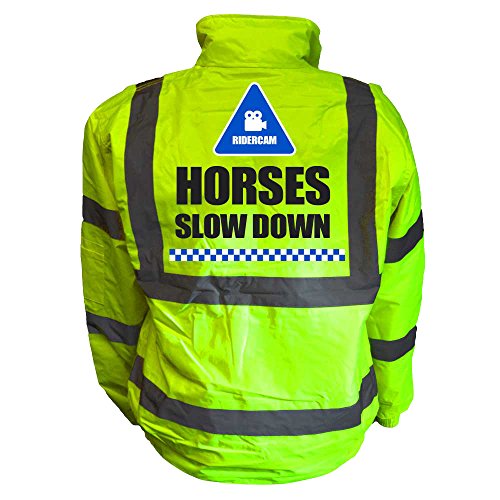 Buy Equestrian RIDERCAM HORSES SLOW DOWN Hi Viz Vis Bomber Jacket Horse ...
