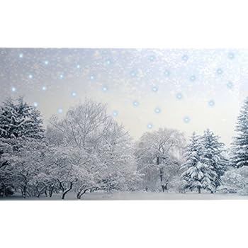 Large Festive Snowman Winter Christmas Snow Scene Light up LED Canvas ...