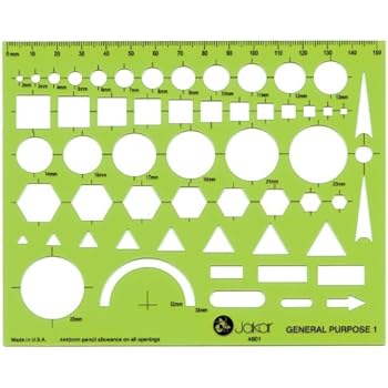 Jakar General Purpose 1 Stencil Template Artist Design Drawing Aid Tool ...
