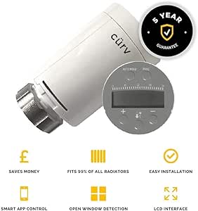 cürv Smart Wireless WiFi Controlled Thermostatic Radiator Valve TRV ...