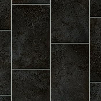 Black Slate Tile Effect Vinyl Flooring 3x2m Kitchen Vinyl Floors ...
