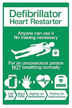 Defibrillator Poster BHF : Amazon.co.uk: DIY & Tools