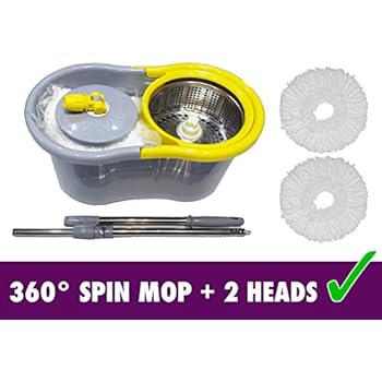 Spontex Aqua Revolution System Microfibre Spin Mop & Bucket: Amazon.co ...