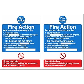 Fire Action Sign - What You Should Do In The Event Of Fire Notice (Self ...