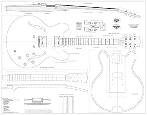 Set of 4 Gibson Electric Guitar Plans - ES-335, CS-356, Les Paul and L5 ...