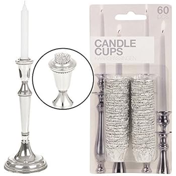 Aluminium Foil Candle Candlestick Wax Drip Protector Cups (60): Amazon ...