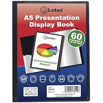 A5 Display Book - 60 Pockets Black Presentation A5 Display Book Folder ...
