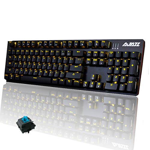 Buy Ajazz AK52 Yellow Backlit Mechanical Gaming Keyboard with 104 keys ...
