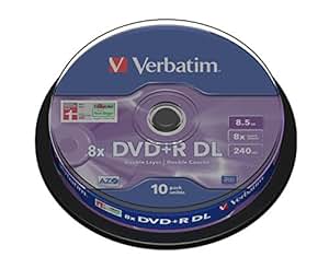 Verbatim 43666 8.5GB 8x Double Layer DVD+R Matt Silver - 10 Pack Spindle: Amazon.co.uk ...
