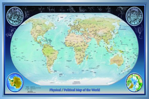 Buy laminated PHYSICAL OF THE WORLD Geography | size 15X22.5 inches ...