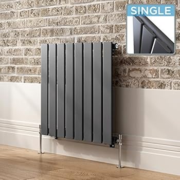 600X600 ANTHRACITE FLAT PANEL MODERN DESIGNER HORIZONTAL RADIATOR ...