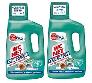 WC Net - Canalisation - Fraîcheur Mentholée - 1 L - Lot de 2: Amazon.fr ...