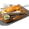 Genware Stainless Steel Rectangular Fryer Serving Basket 26 x 13 x 4 ...