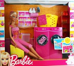 Barbie - T7182 - Laundry Room - Barbie Doll with Washing Machine and ...