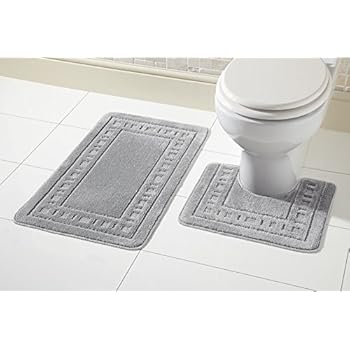 Diamante Sparkle 100% Cotton Heavyweight 2 Piece Bath Mat & Pedestal ...