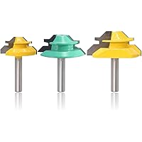 Mesee 3 Pieces 45 Degree Drawer Lock Miter Router Bits with 1/4 Inch ...