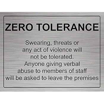 We Will Not Tolerate Abuse Towards Our Staff, Shop Warning, Safety Sign ...