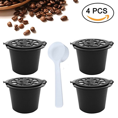 Set of 4 Reusable Refillable Coffee Capsules Designed for Nespresso ...