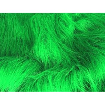 Plain Fun Faux Fur Fabric Material BRIGHT LIME GREEN: Amazon.co.uk ...