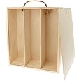 Wooden World - Wooden stylish wine box with string handle for three 3 ...