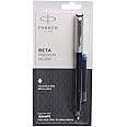 Parker Beta Premium FP GT Fountain Pen with Free Ink Cart (Silver ...