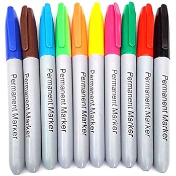 30 Colours Permanent Markers, Fine Point, Assorted Colours, Works on ...