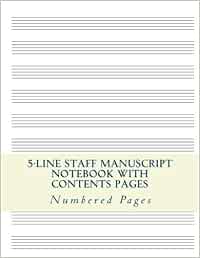 Buy 5-line Music Staff Manuscript Notebook Book Online at Low Prices in ...