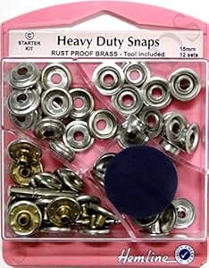 Heavy Duty Snaps 15mm x 12 Sets Poppers Fasteners Press Studs BNIP ...