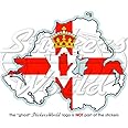 Northern Ireland Map-Flag Ulster British UK 4" (100mm) Vinyl Bumper ...