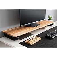 carpentray Wooden Computer Monitor Stand, Monitor Riser Desk Shelf ...