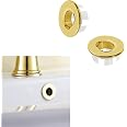 2 Pcs Brushed Brass Sink Overflow Ring, Brushed Nickel Bath Overflow ...