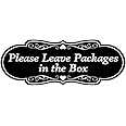 Top Label Please Leave Packages in The Box Sign, 2.75x7 Inch, Vinyl ...
