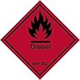 Diesel, UN1202, safety sign - Self adhesive sticker (100mm x 100mm ...