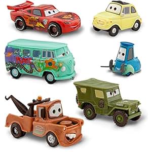 Buy Disney Pixar Cars Lightning McQueen Pit Crew Toy Car Set (Pack of 6 ...