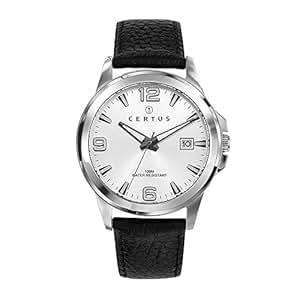 CERTUS Mens Analogue Quartz Watch with Leather Strap 611112: Amazon.co ...