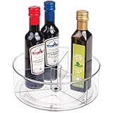 mDesign Lazy Susan Turntable Condiment Holder — Plastic Revolving ...