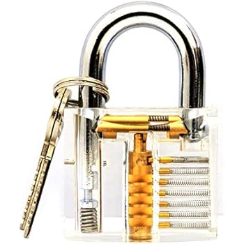 Visible Keyed Padlocks See Through Transparent Practice Locks: Amazon ...