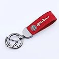 Car Logo Keychain Suede Leather Metal Buckle Key Chain Rings Rotating ...