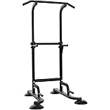 HOMCOM Power Tower Multi-Function Height Adjustable Abs Dip Station, Home Gym Strength Training ...
