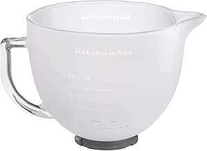KitchenAid 5K5GBF Frosted Glass Bowl, 4.8 Litre (Optional Accessory for ...