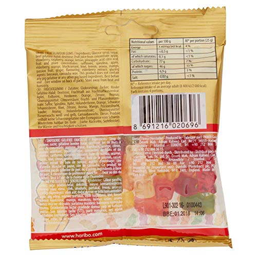 Haribo Halal Sweets Goldbears, 100 g, Pack of 24