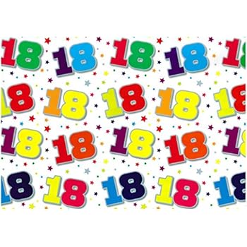 Blue Happy 18th Birthday Personalised Wrapping Paper - Gift Wrap 590mm ...
